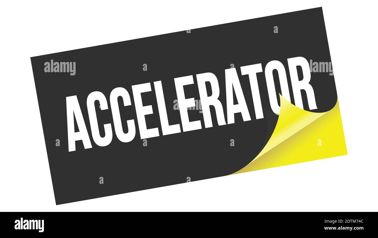ACCELERATOR text written on black yellow sticker stamp Stock Photo - Alamy