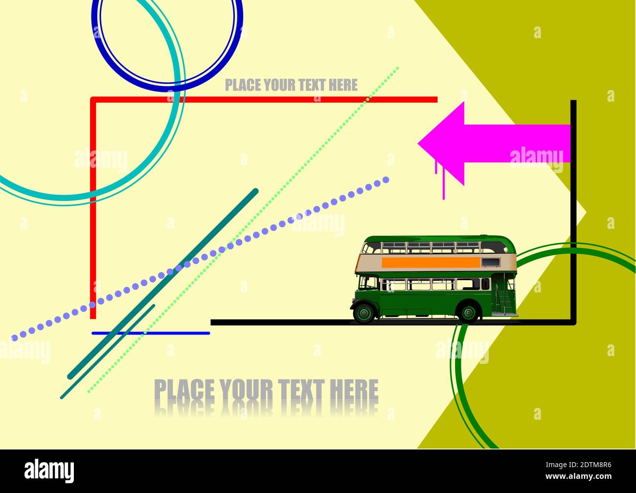 Abstract hi-tech background with old bus image Stock Vector Image & Art ...