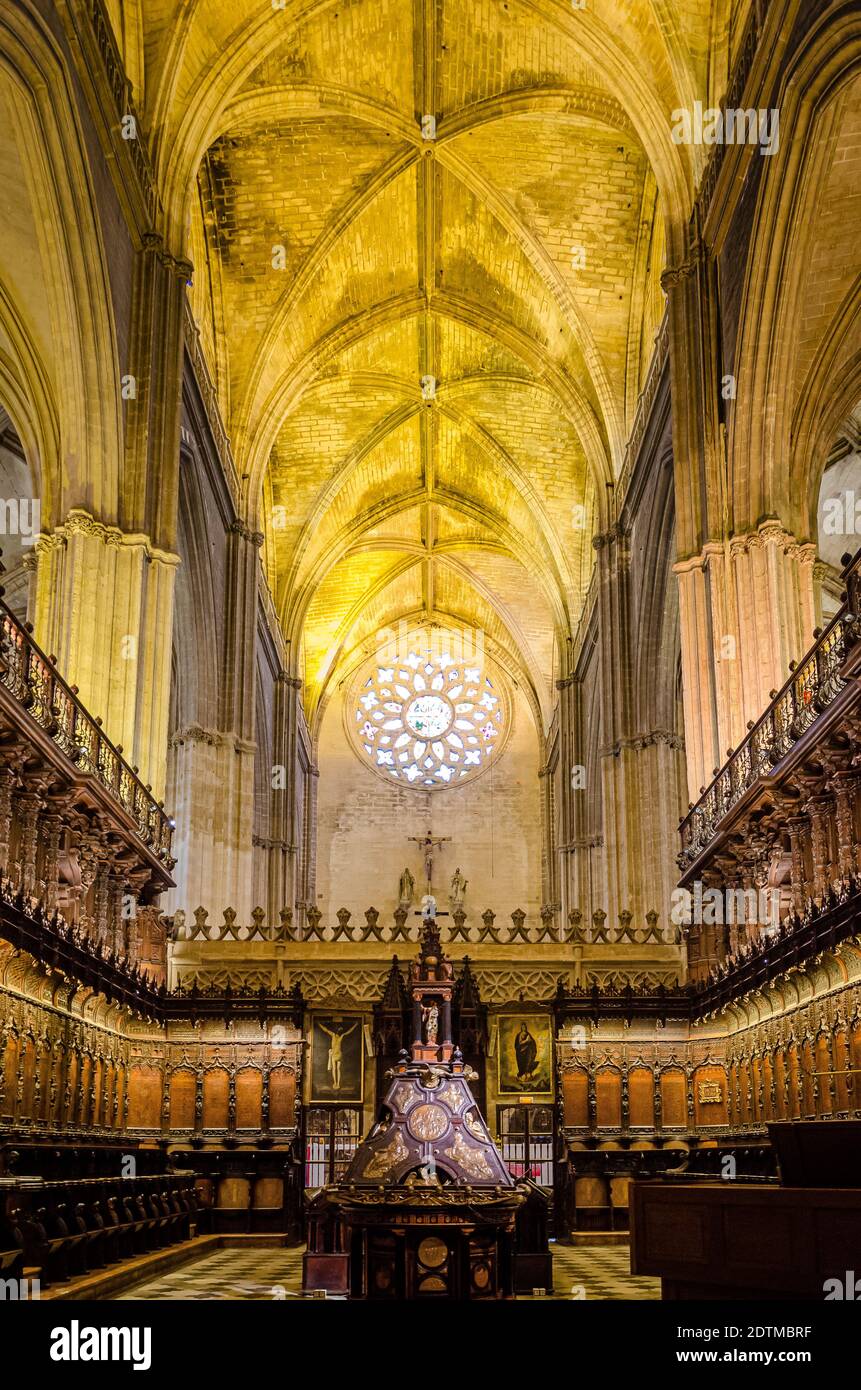 Inside Seville Cathedral, Spain Stock Photo - Alamy