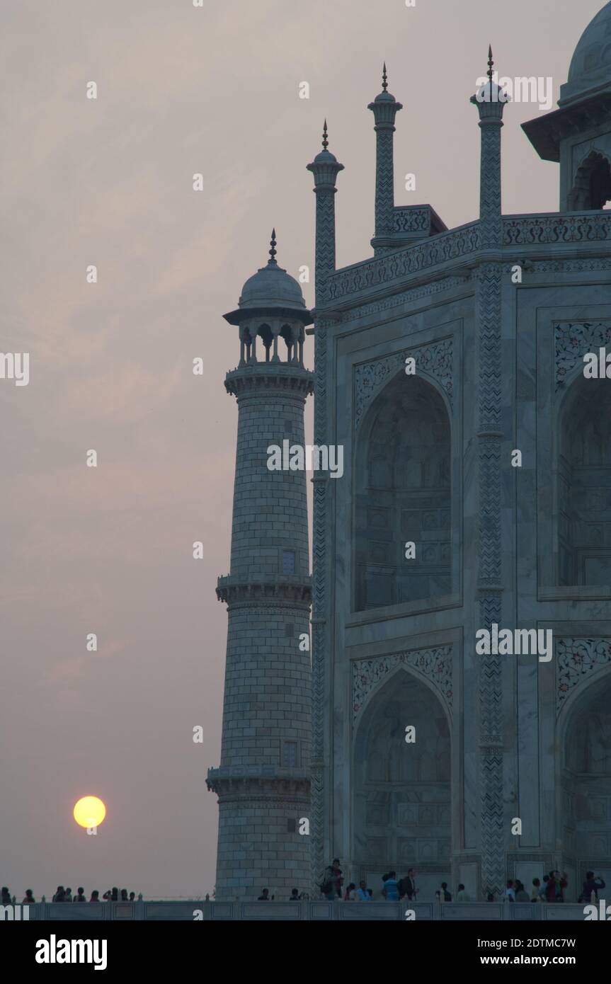 The Taj Mahal at sunset. Agra. Uttar Pradesh. India Stock Photo - Alamy