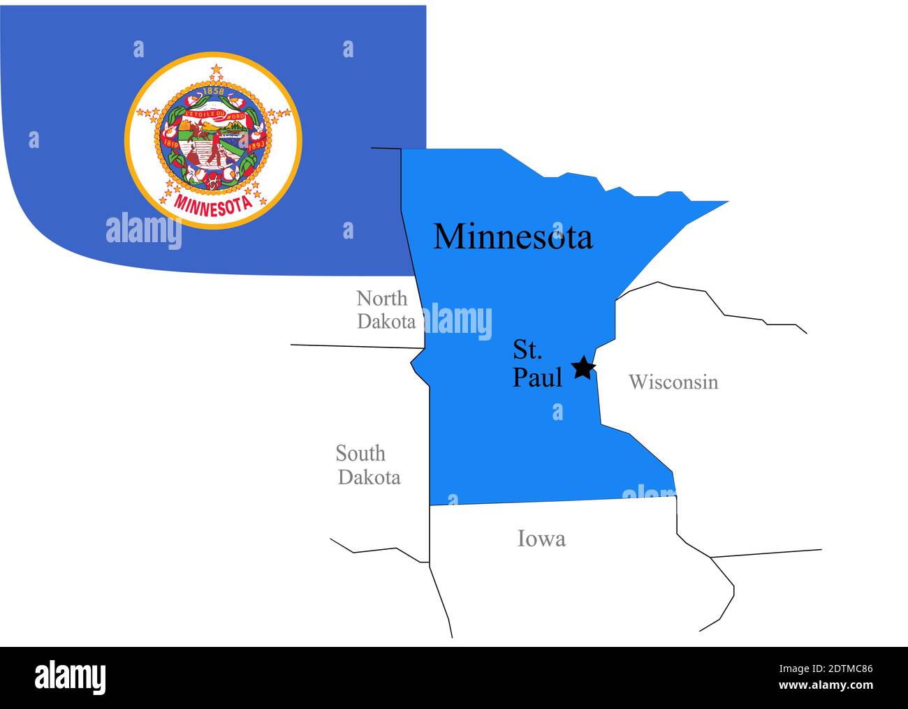 Map minnesota vector vectors hi-res stock photography and images - Alamy