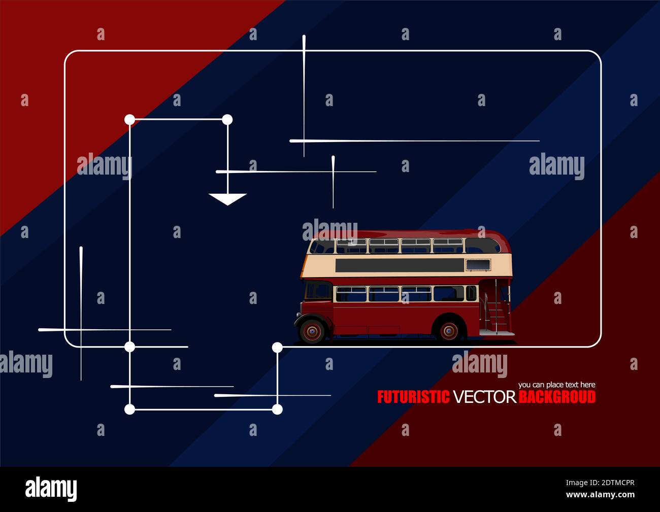 Vector abstract black hi-tech background double decker bus silhouette ...