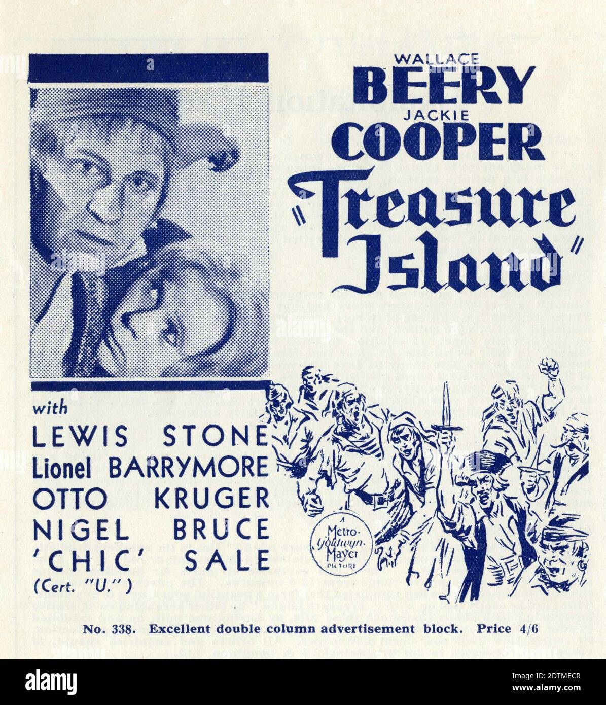 WALLACE BEERY as Long John Silver and JACKIE COOPER as Jim Hawkins in ...