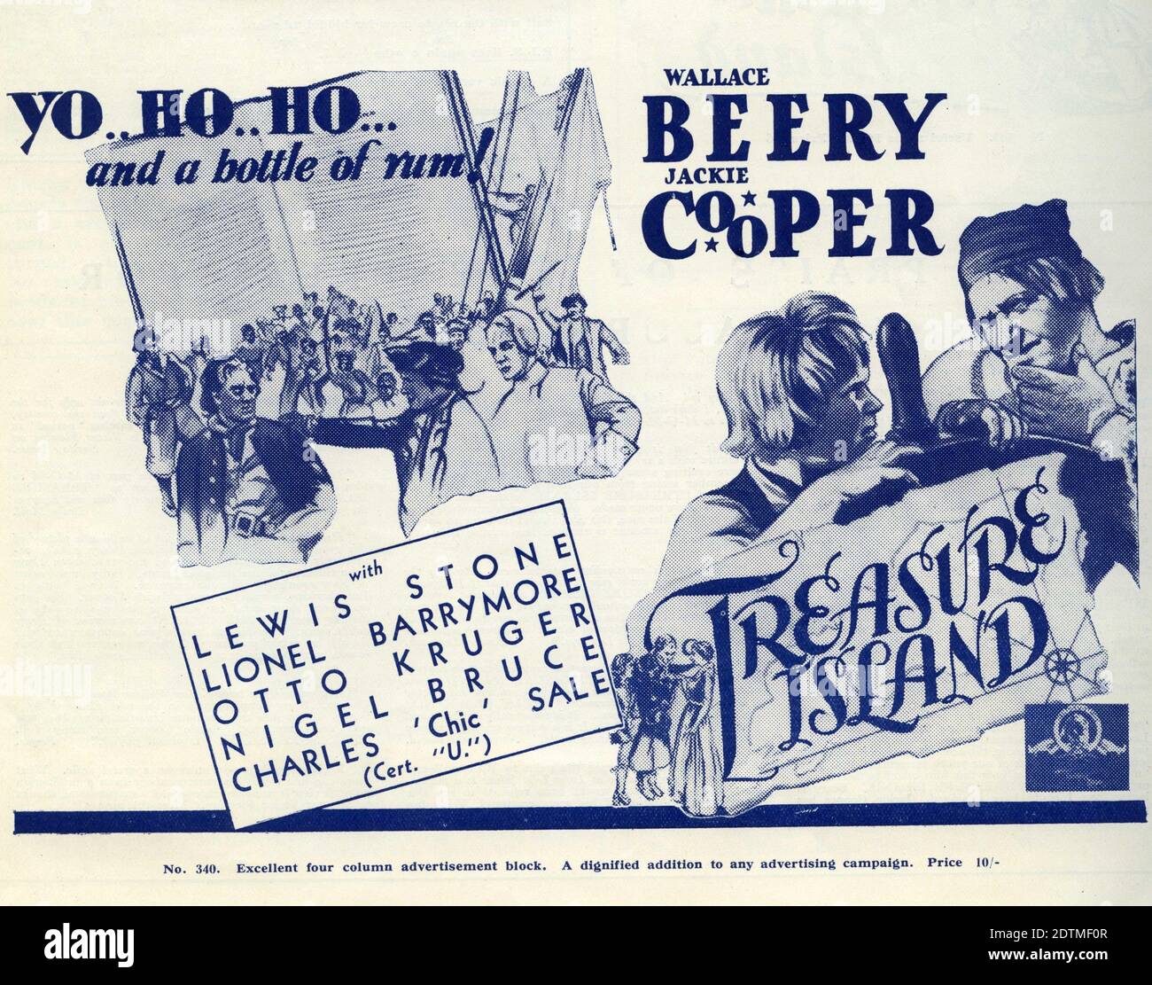 WALLACE BEERY as Long John Silver and JACKIE COOPER as Jim Hawkins in ...