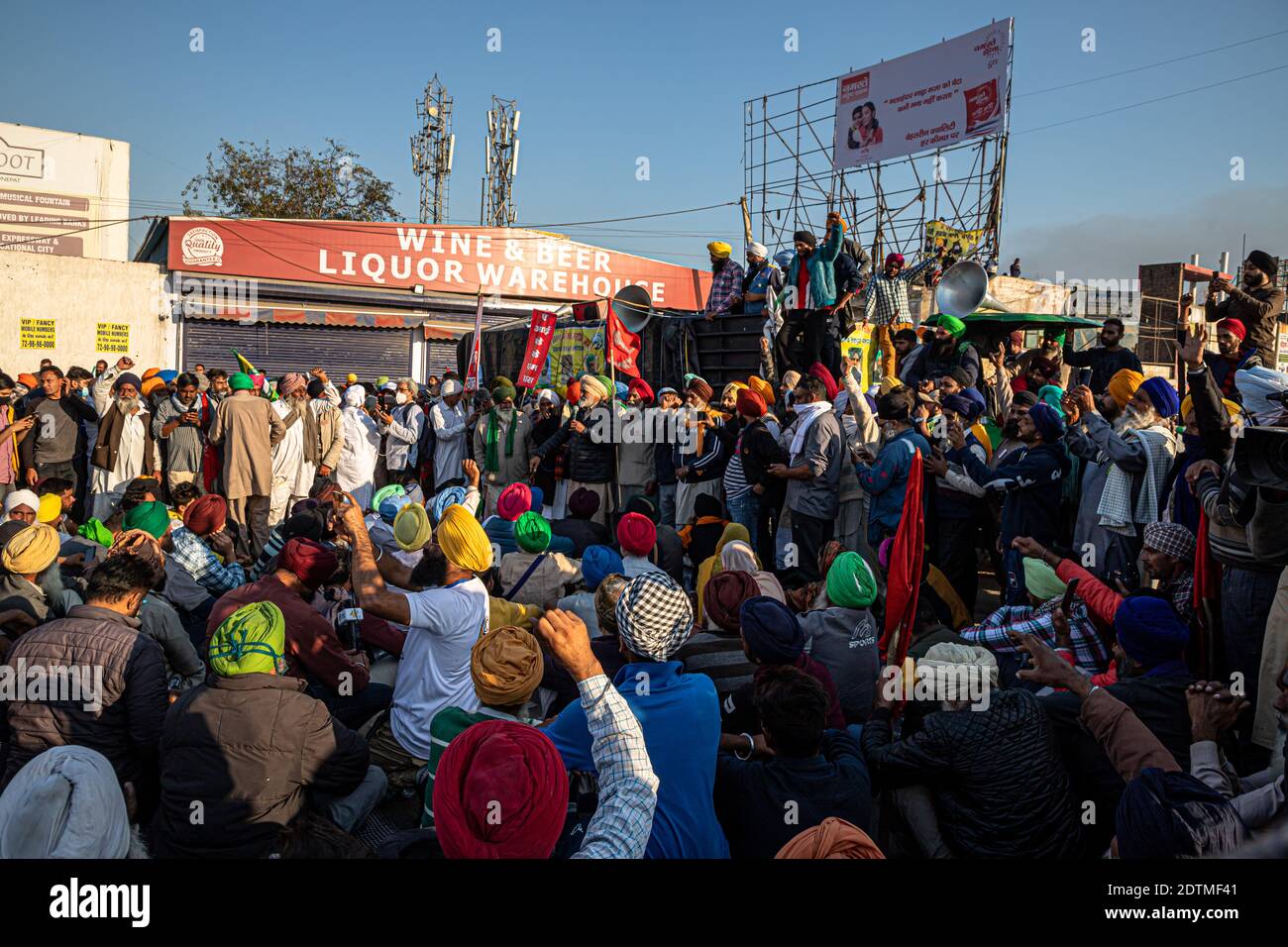 indian sikh farmers are protesting against new farm law in india Stock ...