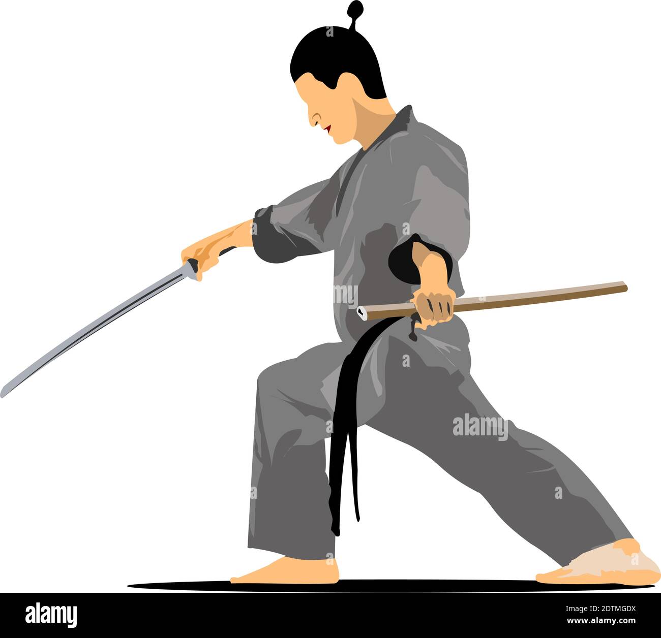 Samurai with the sword. Vector illustration Stock Vector Image & Art ...