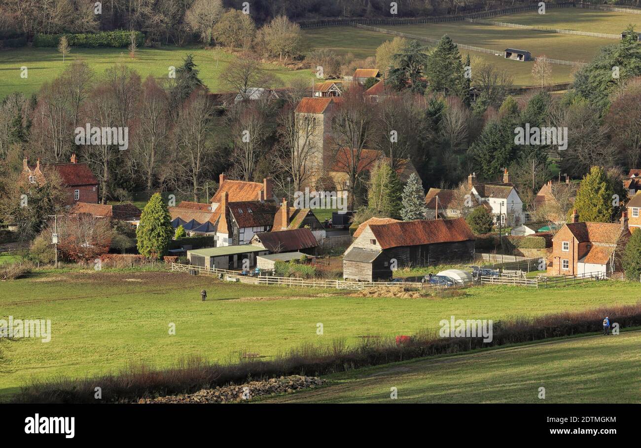 An English Rural Landscape in th Chiltern Hills with the Hamlet of ...