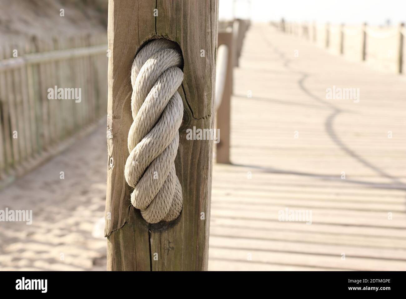 Fence Detail Wooden Pole Rope High Resolution Stock Photography and ...