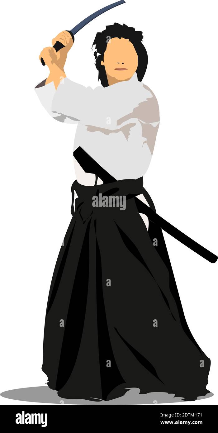 Samurai with the sword. Vector illustration Stock Vector Image & Art ...