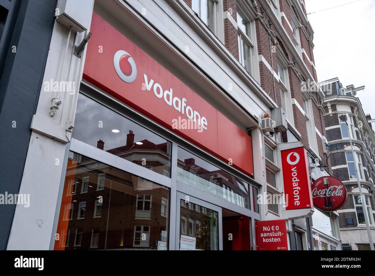 Vodafone shop in downtown Amsterdam. Amsterdam on 16/05/2020. Boutique ...