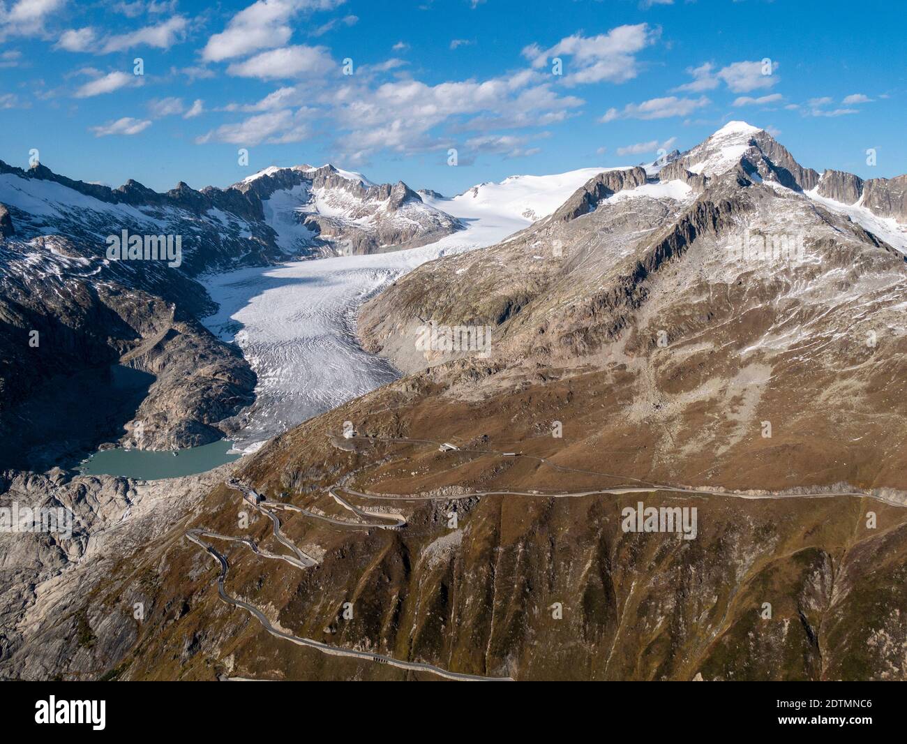 Aerial view from the Rhone Glacier, in autumn Stock Photo - Alamy