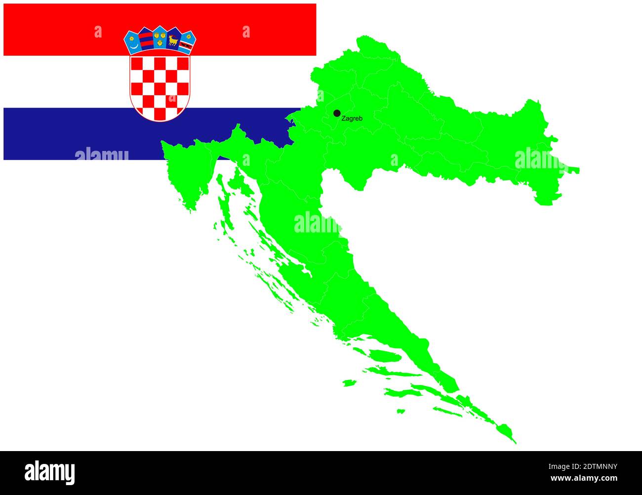 Croatia map outline vector hi-res stock photography and images - Alamy