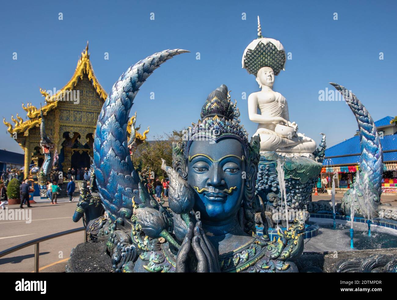 Thailand, Chiang Rai City, The Blue Temple Stock Photo - Alamy