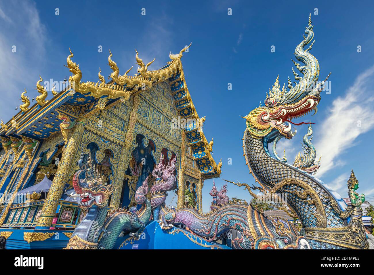 Thailand, Chiang Rai City, The Blue Temple Stock Photo - Alamy