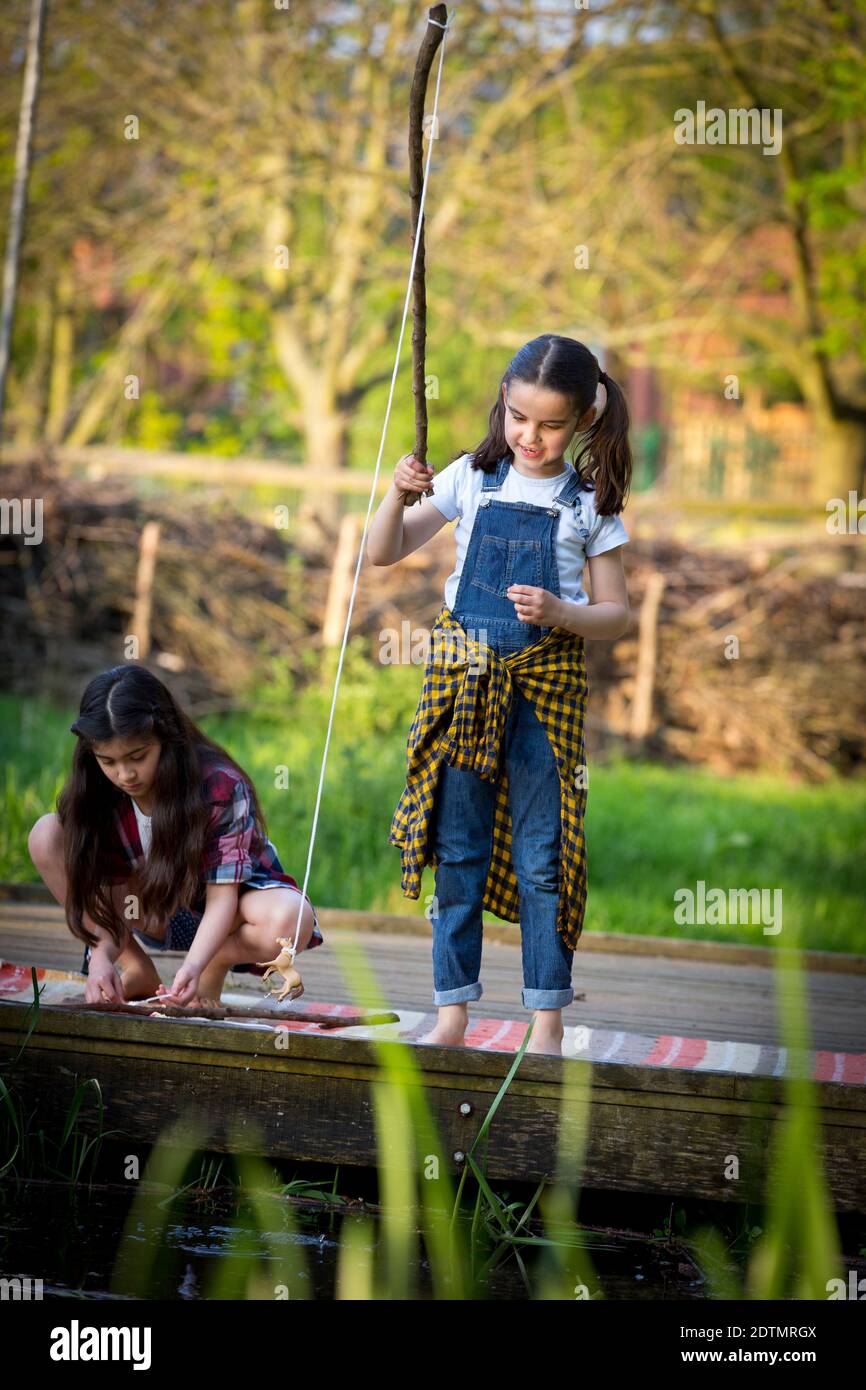 Children at the lake Stock Photo - Alamy