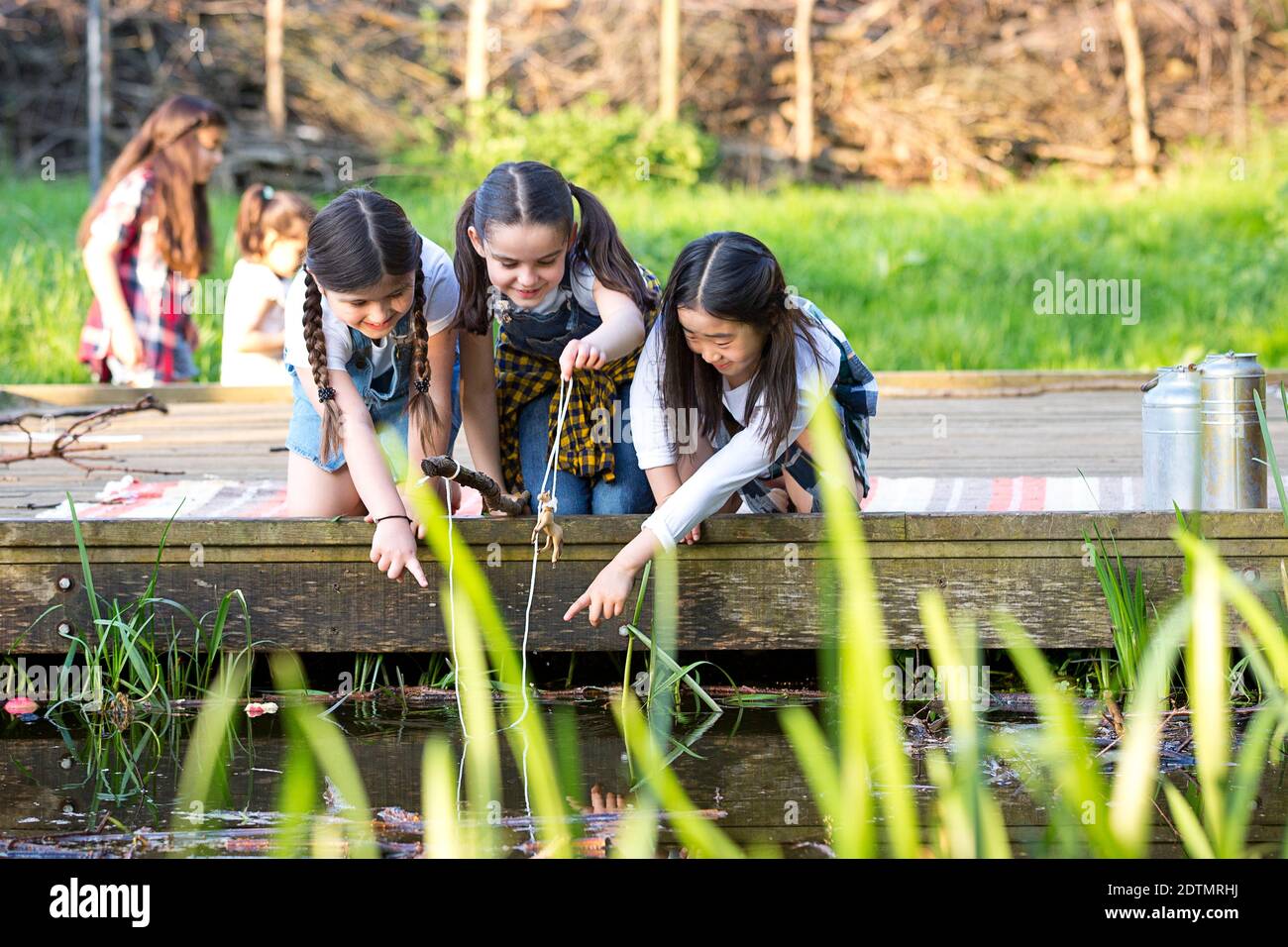 Children at the lake Stock Photo - Alamy