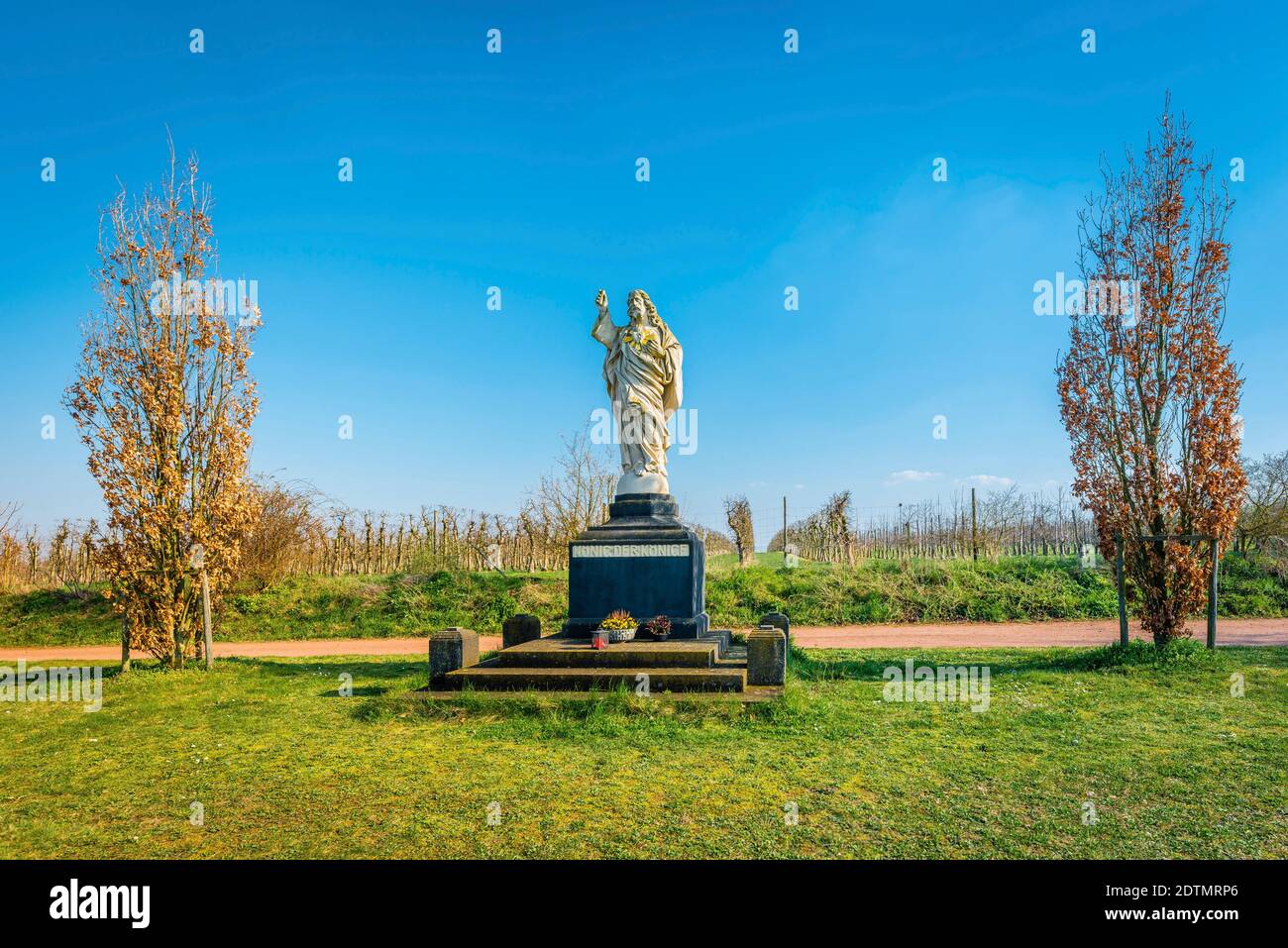 Jesus statue on Jakobsberg, near Ockenheim in Rheinhessen, at the ...