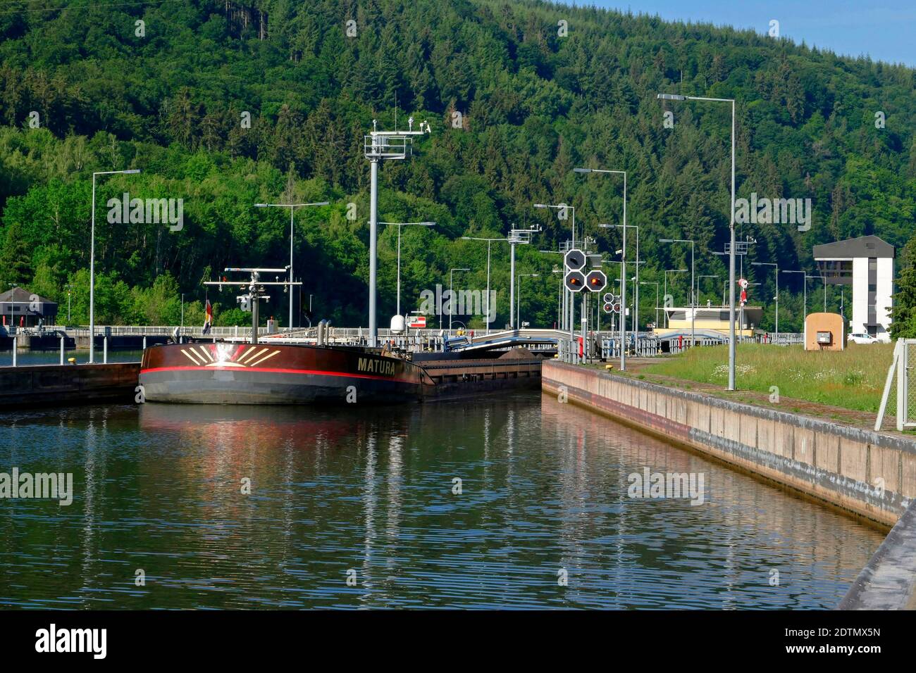Serrig Barrage, Saar Valley, Rhineland-Palatinate, Germany Stock Photo ...