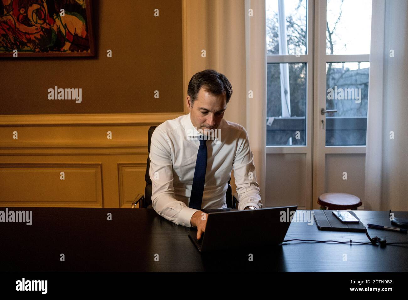 Portrait of Alexander De Croo, Prime Minister of the Kingdom of Belgium ...