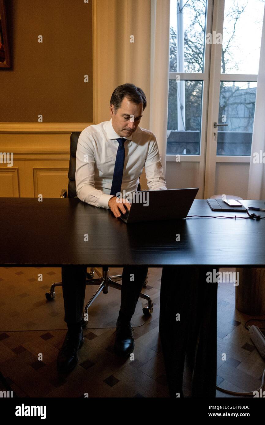 Portrait of Alexander De Croo, Prime Minister of the Kingdom of Belgium ...