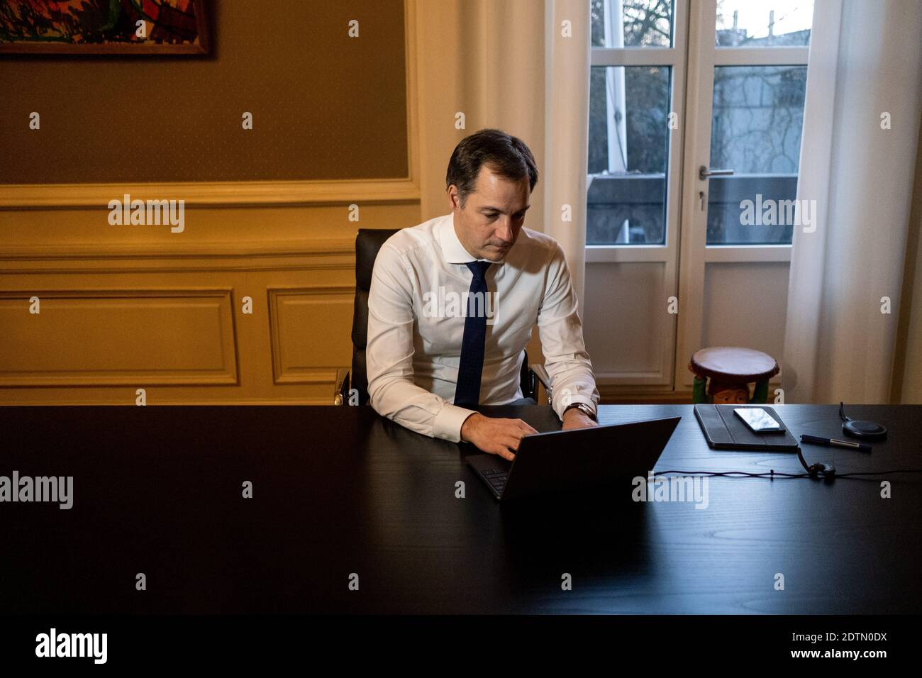 Portrait of Alexander De Croo, Prime Minister of the Kingdom of Belgium ...