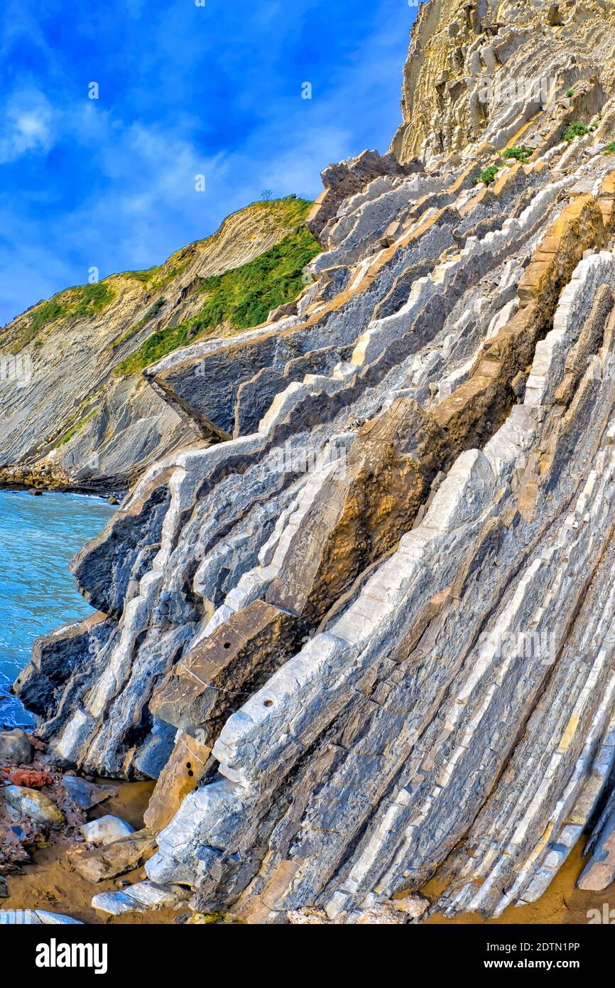 Steeply-tilted Layers of Flysch, Flysch Cliffs, Basque Coast UNESCO ...