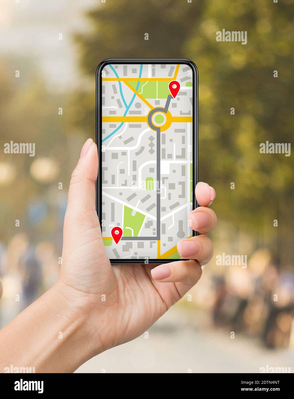 Using digital maps in city hi-res stock photography and images - Alamy