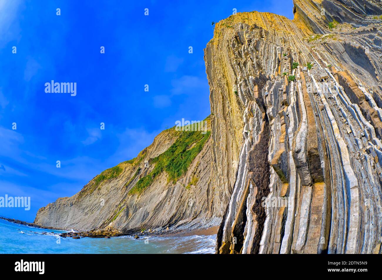 Steeply-tilted Layers of Flysch, Flysch Cliffs, Basque Coast UNESCO ...