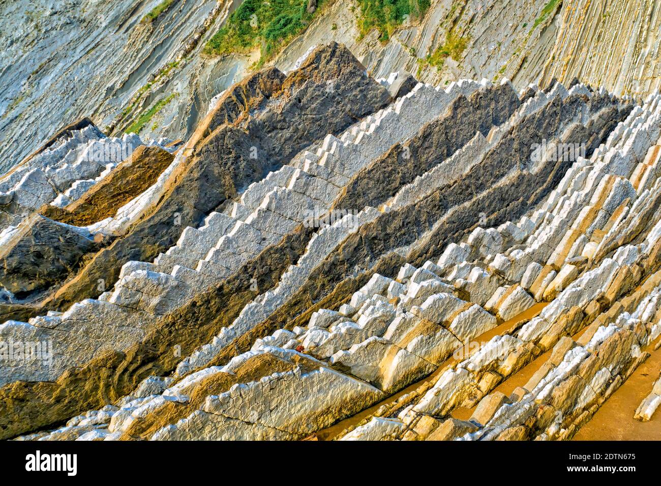 Steeply-tilted Layers of Flysch, Flysch Cliffs, Basque Coast UNESCO ...