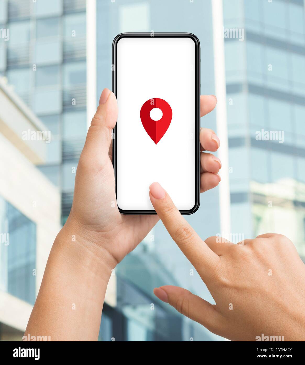 Navigation App. Unrecognizable Female Using Smartphone With Gps System ...