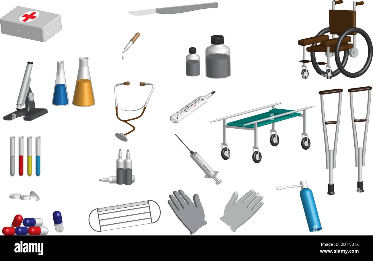 Vector illustration of a medical set Stock Vector Image & Art - Alamy