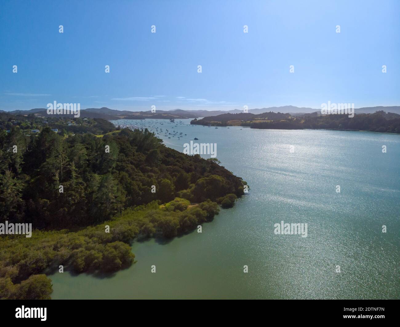 Aerial View Of The Bay Of Opua Stock Photo - Alamy