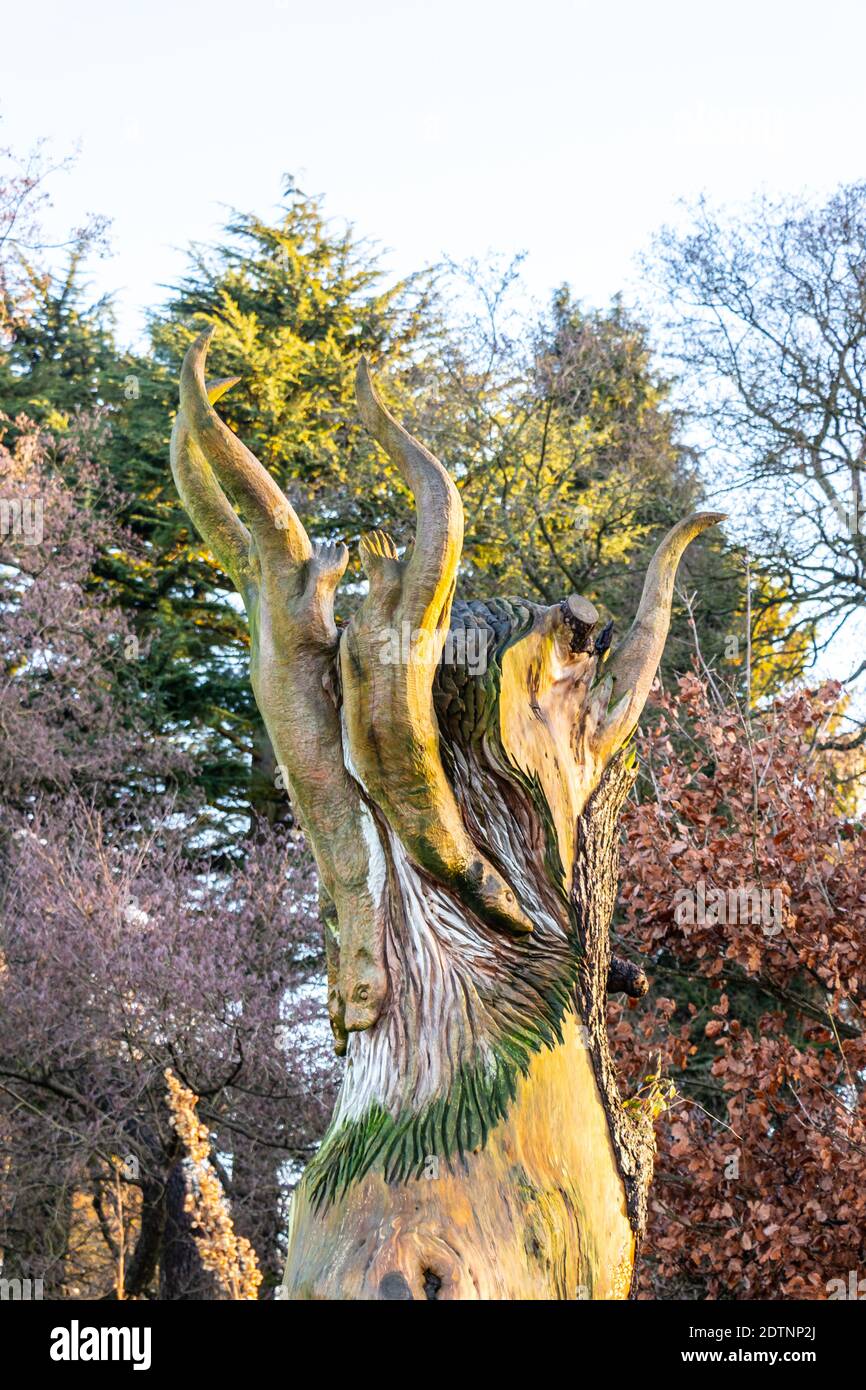 otter sculpture carved from tree in Trentham Gardens, Stoke on Trent ...