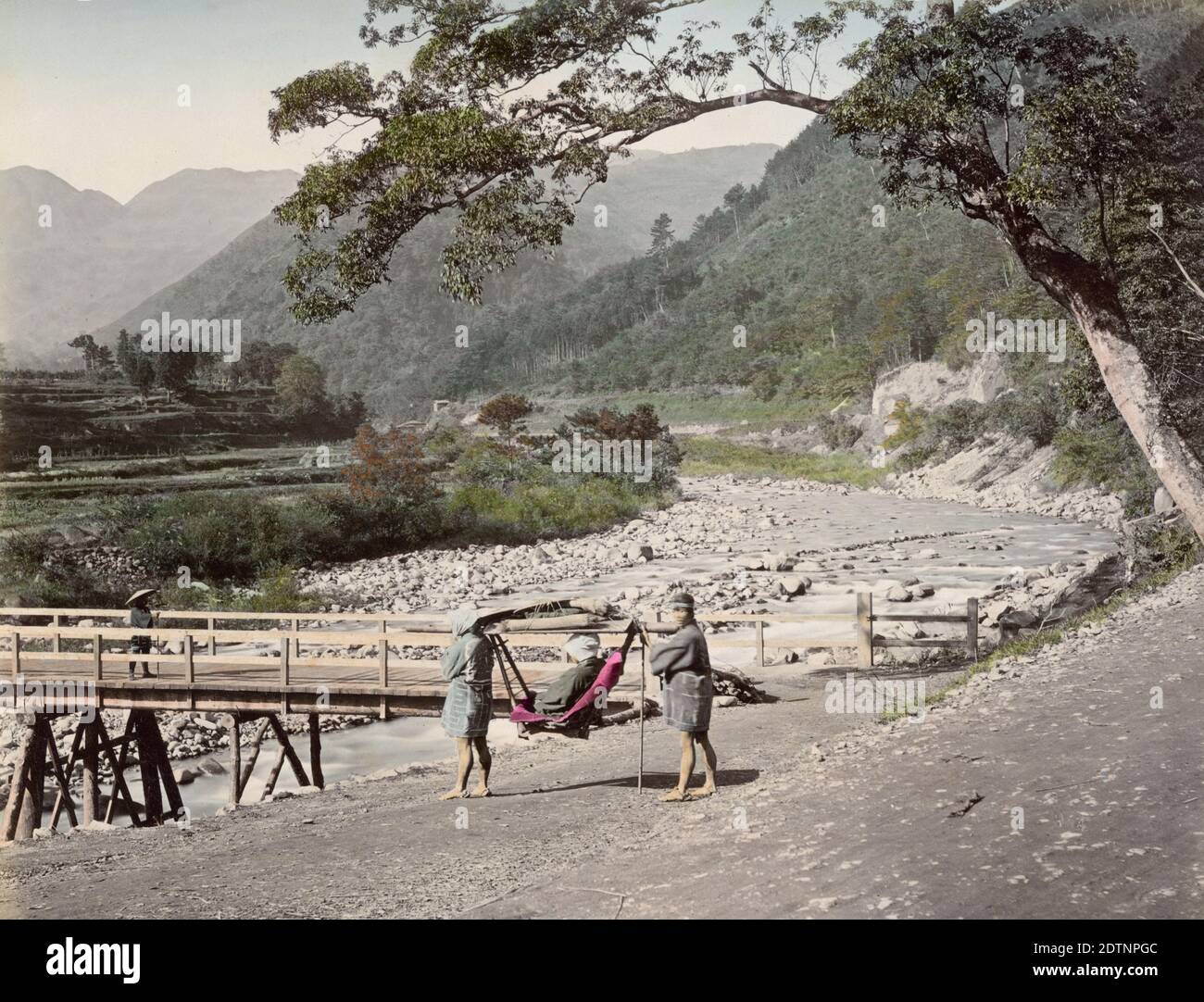 Vintage 19th century photograph of Japan - kago or carrying chair at ...
