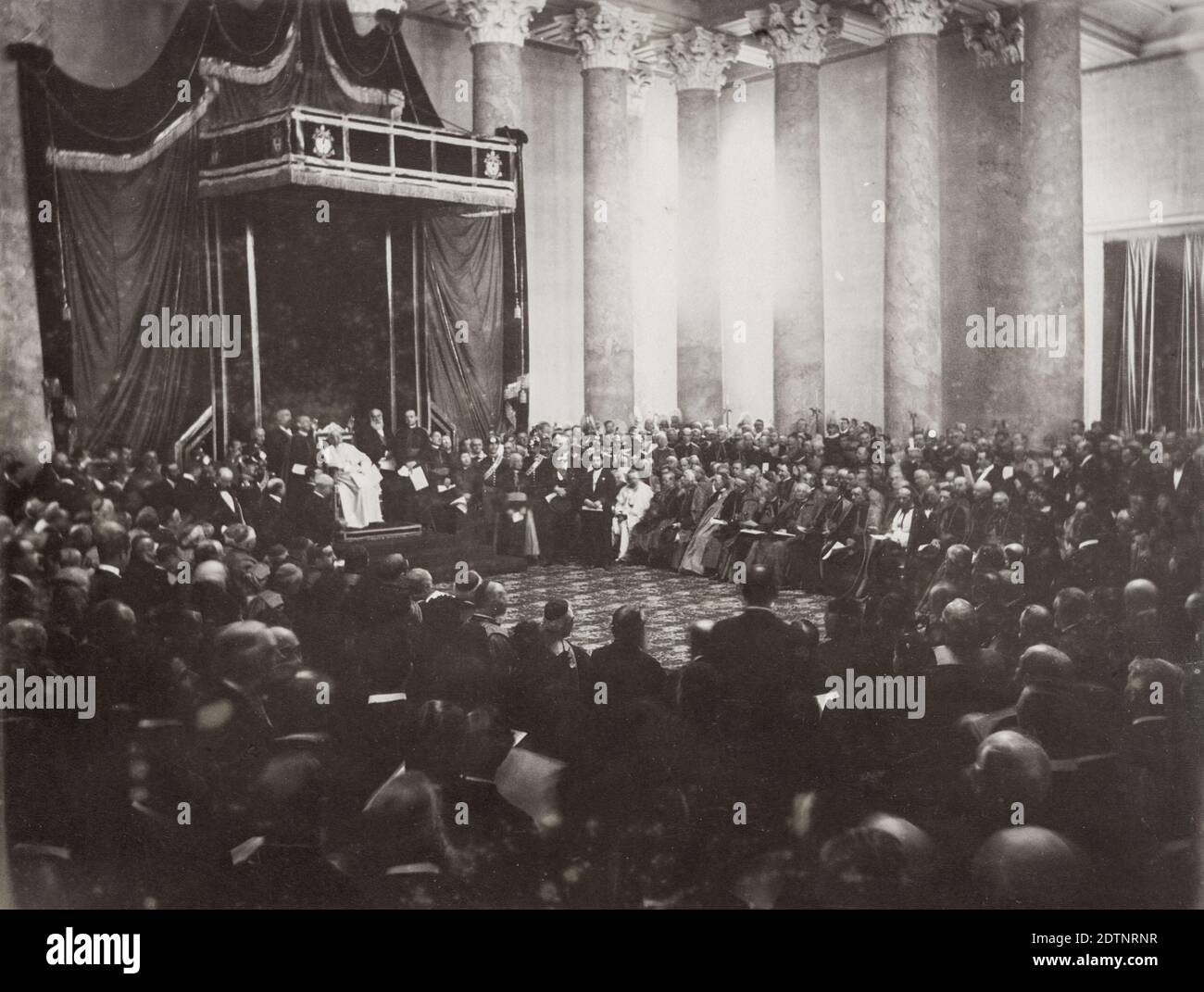 Vintage 19th century photograph - papal religious asesmbly in the ...