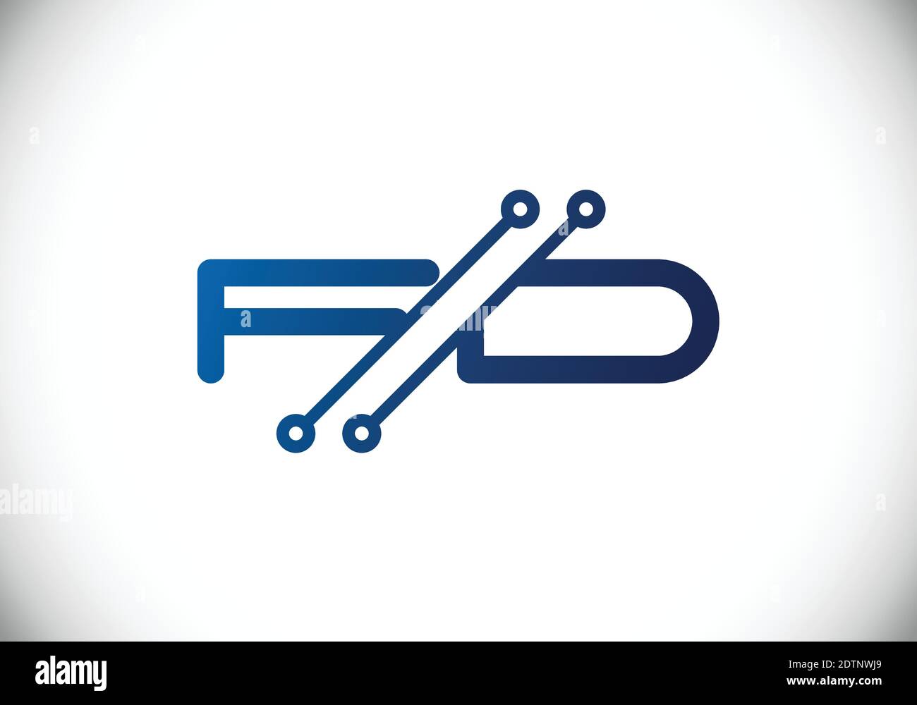 Initial Monogram Letter F D Logo Design Vector Template. F D Letter ...