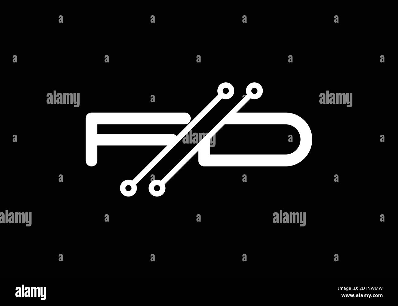 Initial Monogram Letter F D Logo Design Vector Template. F D Letter ...