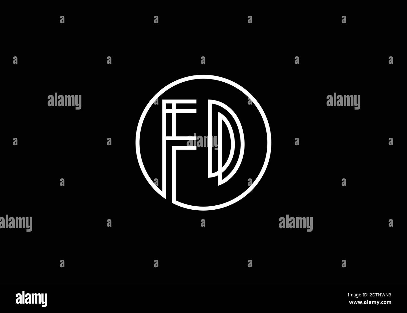 Initial Monogram Letter F D Logo Design Vector Template. F D Letter ...