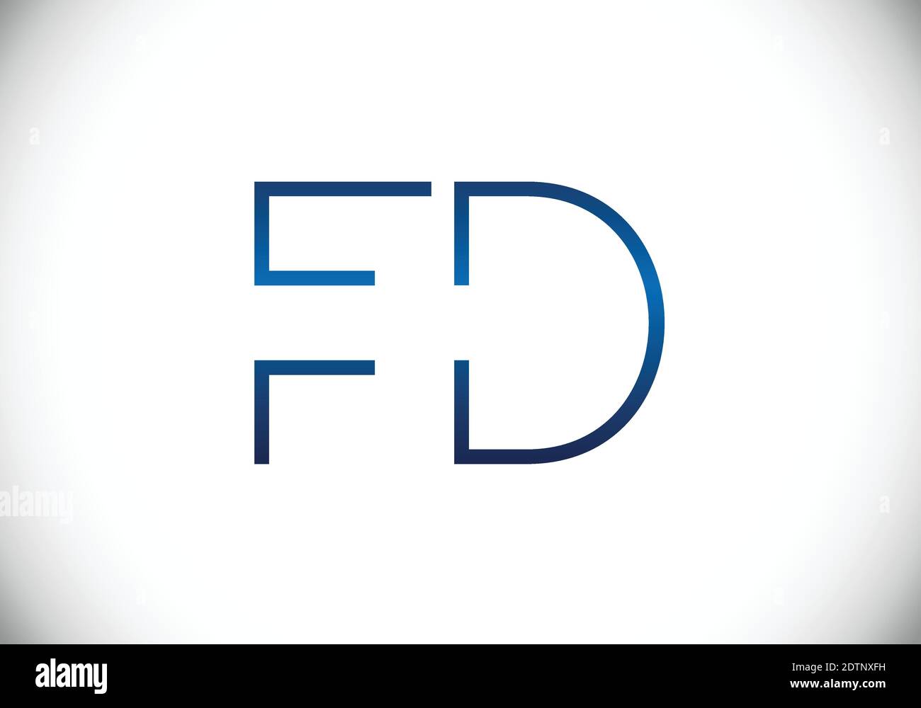 Initial Monogram Letter F D Logo Design Vector Template. F D Letter ...