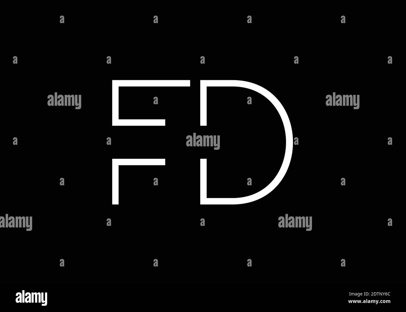 Initial Monogram Letter F D Logo Design Vector Template. F D Letter ...