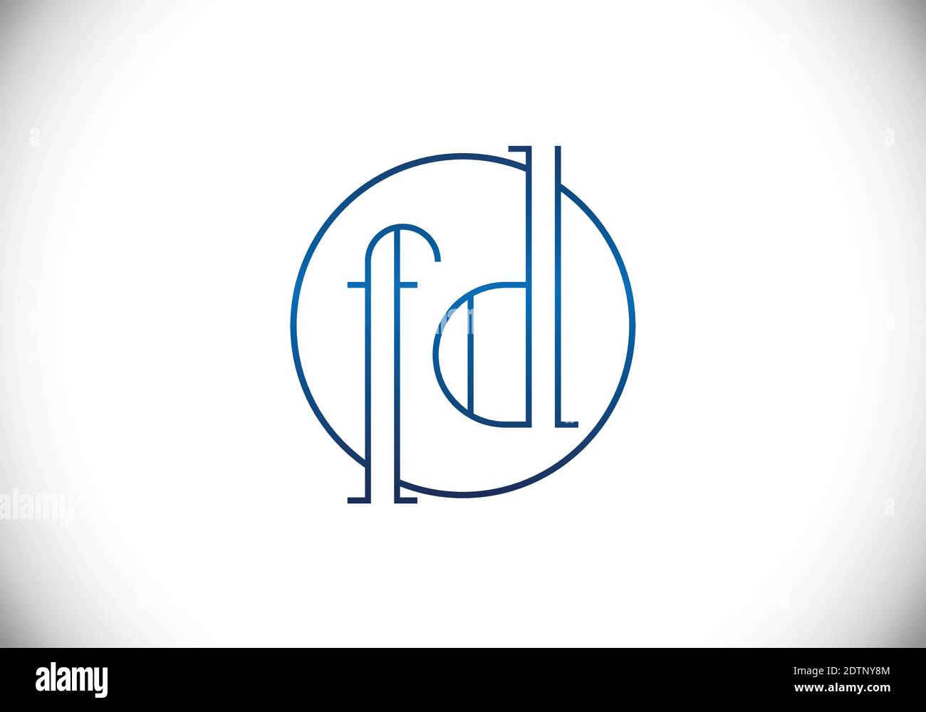 Initial Monogram Letter F D Logo Design Vector Template. F D Letter ...