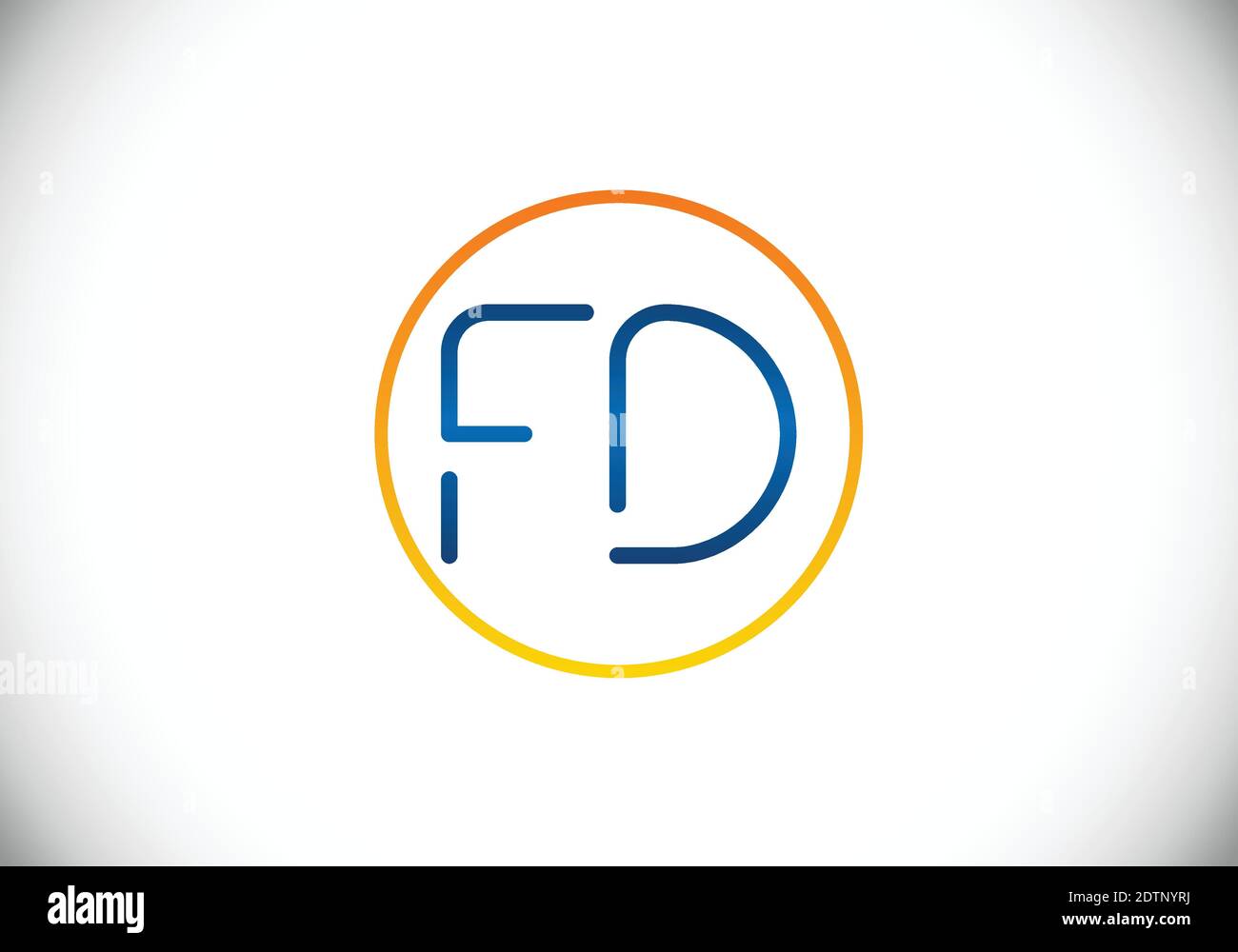 Initial Monogram Letter F D Logo Design Vector Template. F D Letter ...