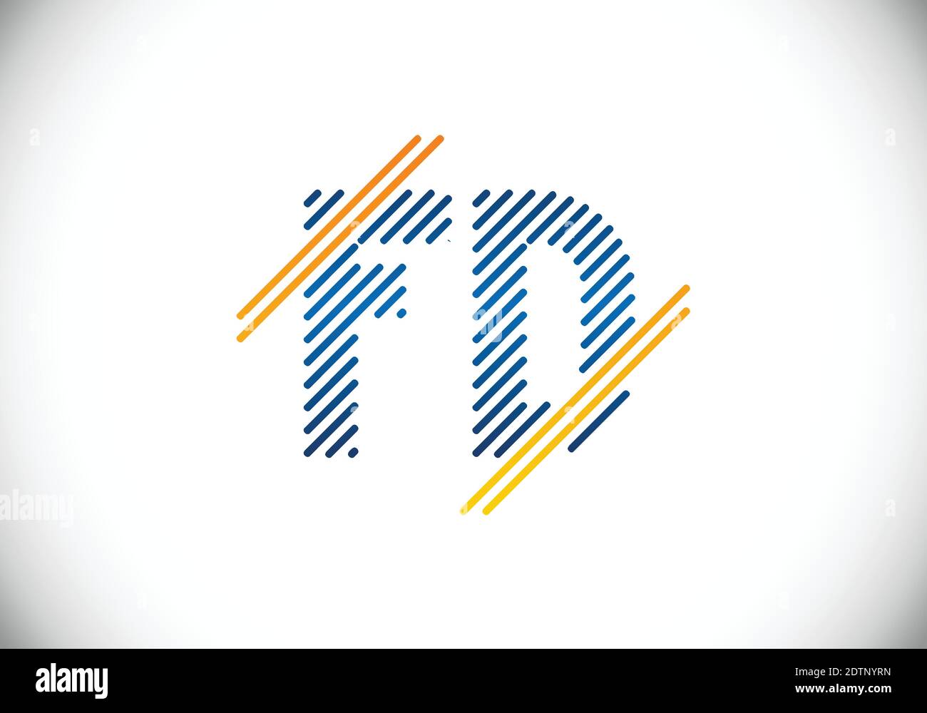 Initial Monogram Letter F D Logo Design Vector Template. F D Letter ...