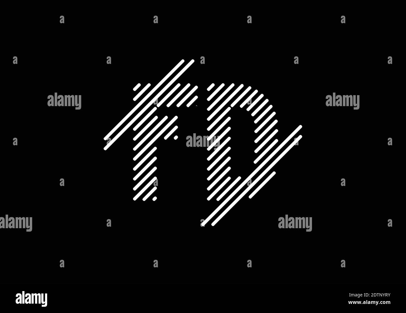 Initial Monogram Letter F D Logo Design Vector Template. F D Letter ...