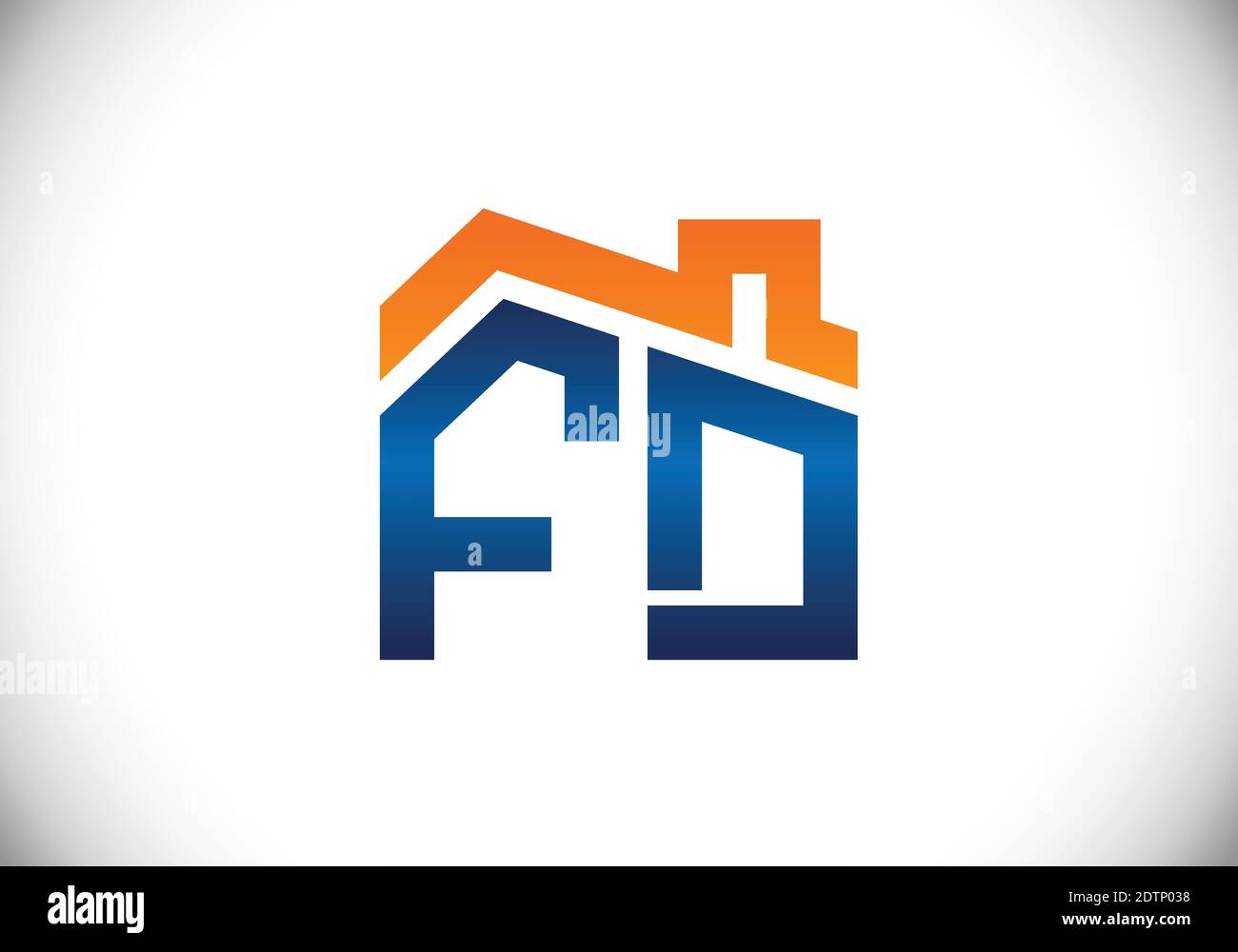 Initial Monogram Letter F D Logo Design Vector Template. F D Letter ...