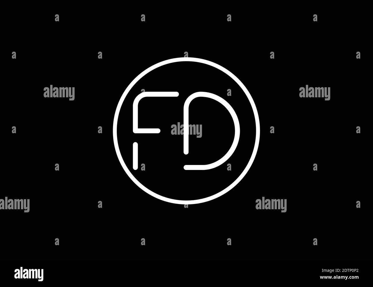 Initial Monogram Letter F D Logo Design Vector Template. F D Letter ...
