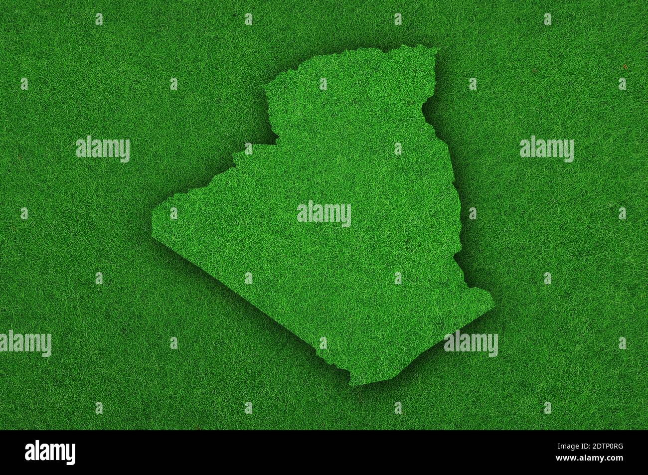Map of Algeria on green felt Stock Photo - Alamy