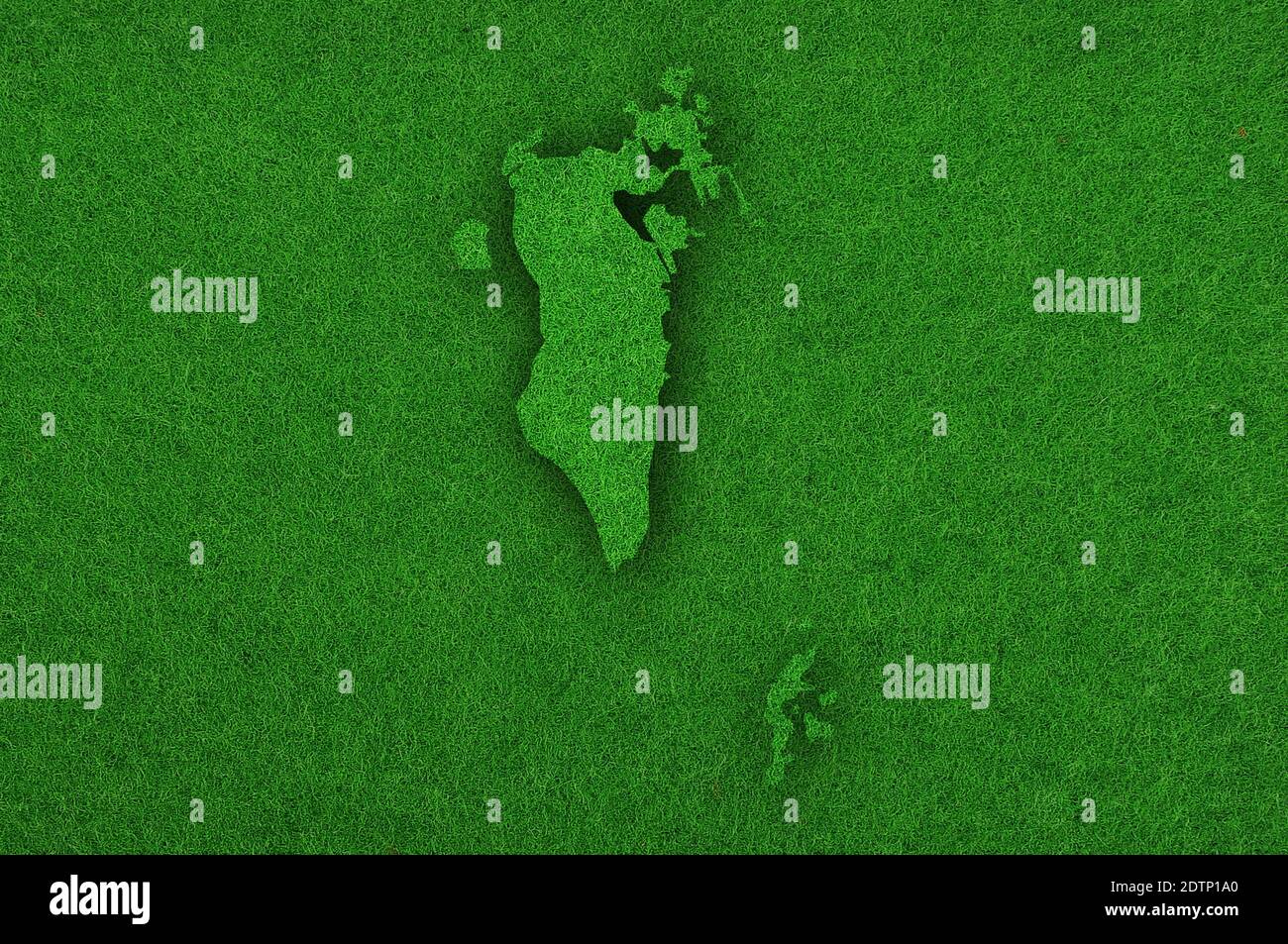 Map of Bahrain on green felt Stock Photo - Alamy