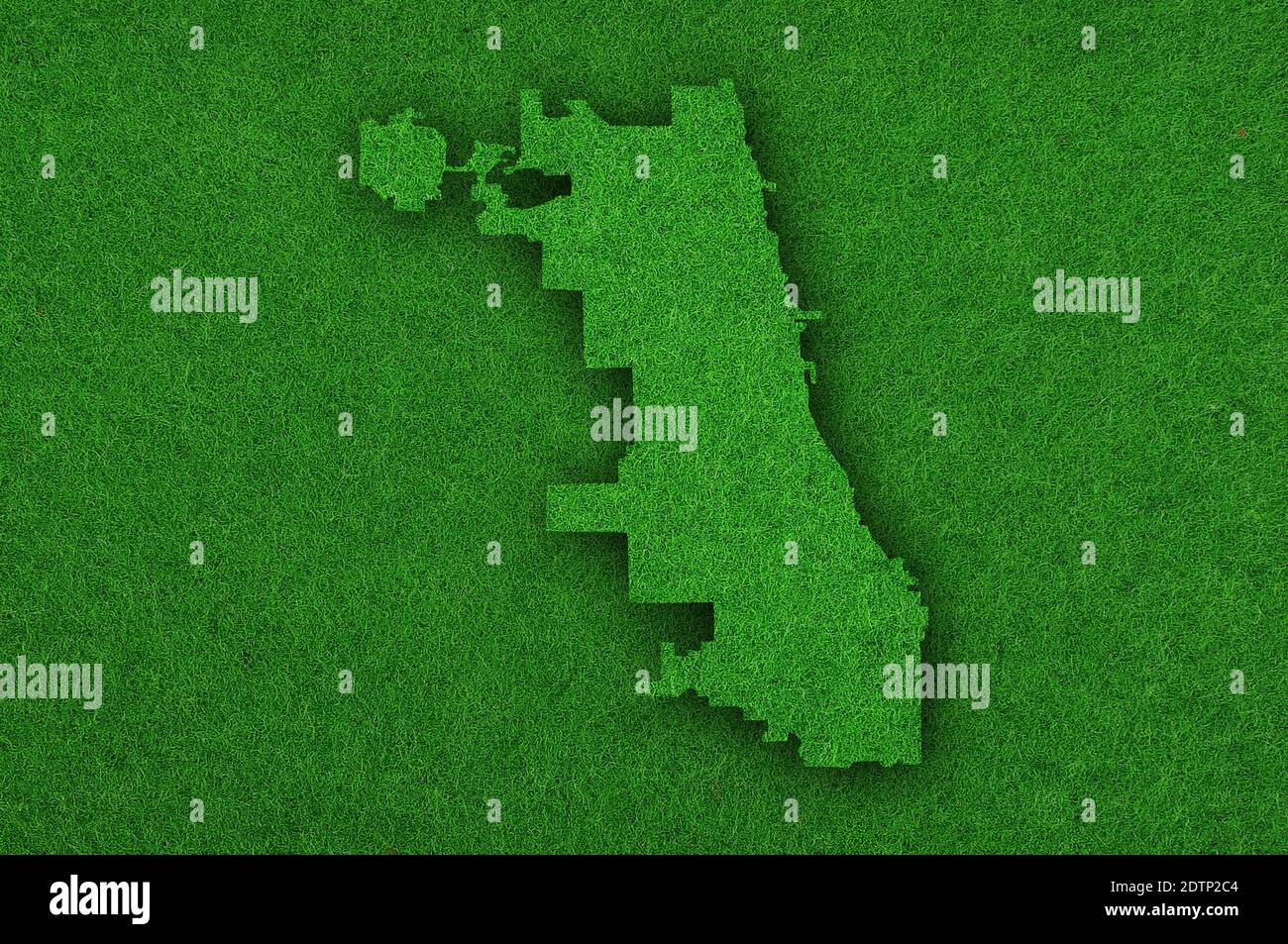 Map of Chicago on green felt Stock Photo - Alamy