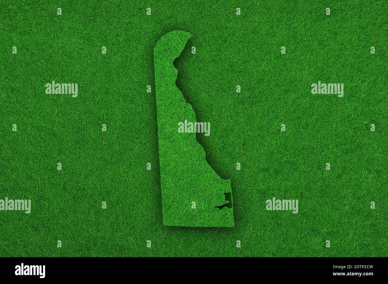 Map of Delaware on green felt Stock Photo - Alamy
